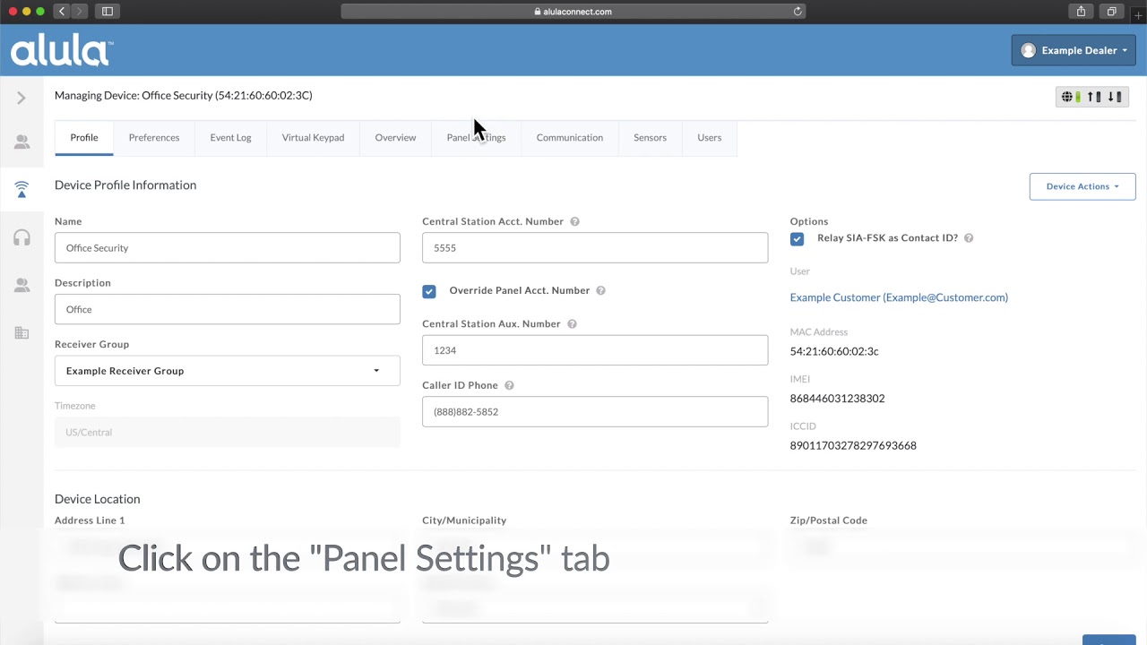 AlulaConnect BAT-Connect Tutorial 6: Panel Settings - YouTube
