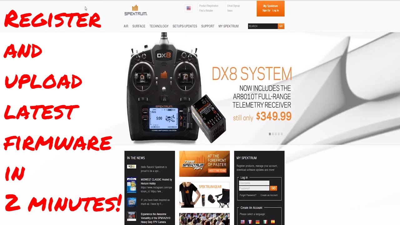 Registering and Updating Firmware On Your Spektrum Transmitter In Under ...