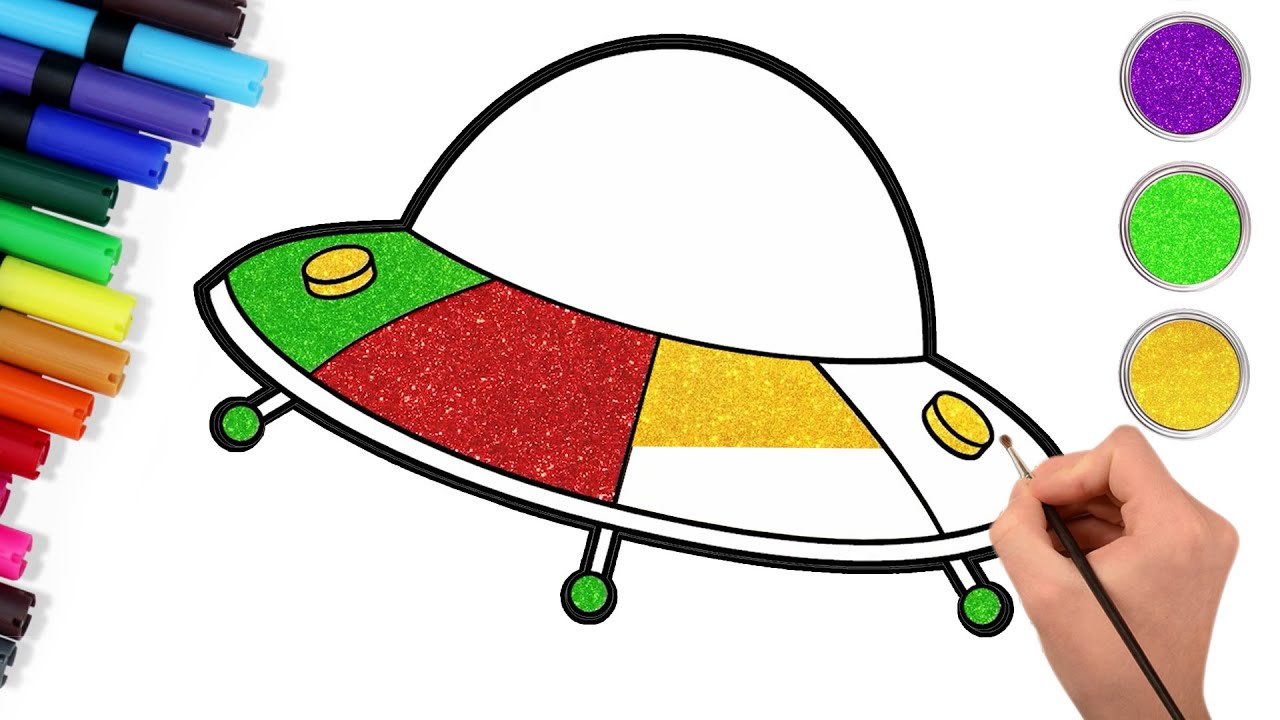 How To Draw A Spaceship | Menggambar Dan Mewarnai Kapal Luar Angkasa ...