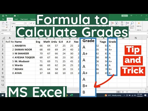 How to Calculate Grades in MS Excel | Formula to Find Grades in MS ...