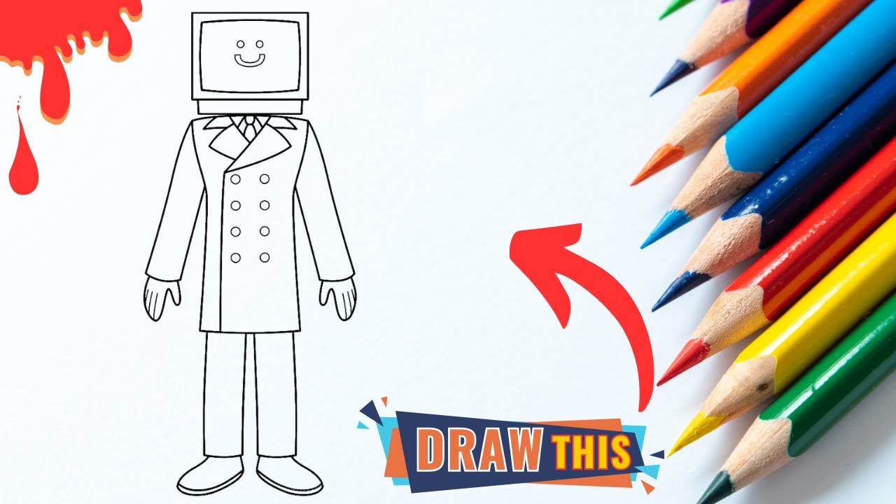 Learn To Draw TV MAN In Very Easy Way - YouTube