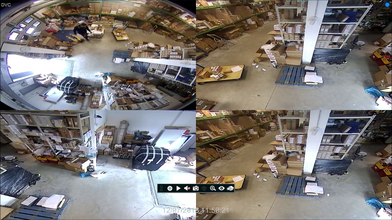 DVC fisheye IP camera - Dewarping Live - YouTube