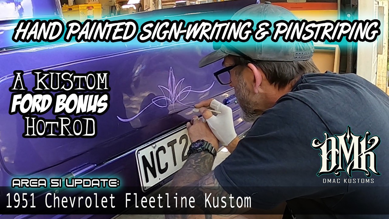 The Art of Hand-Painted Hot Rod Signage and Pinstriping - YouTube