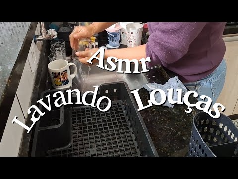 Lavando Louça com muita gordura - ASMR