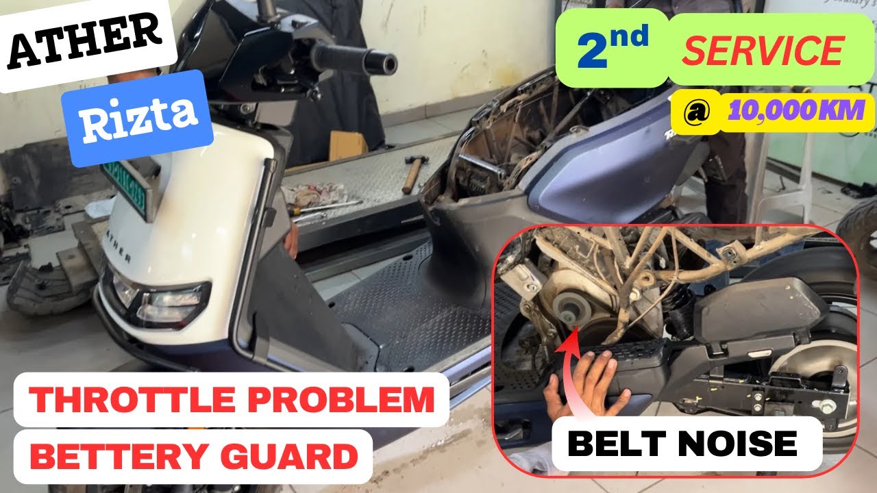 Ather Rizta Second Service Experience at 10000Km || Ather Rizta Belt ...