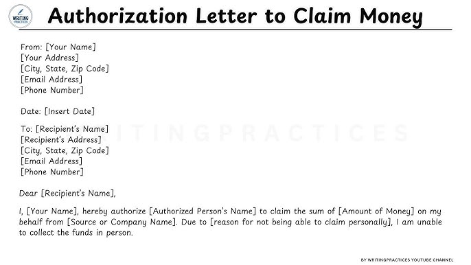4 Authorization Letter To Claim Templates With Example
