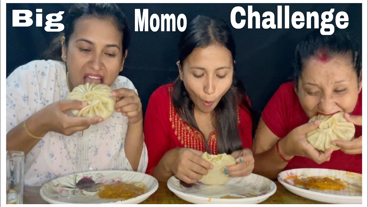 HOT🥵& BIG MOMO EATING CHALLENGE//WITH MY VOUJU AND SISTER ️ - YouTube