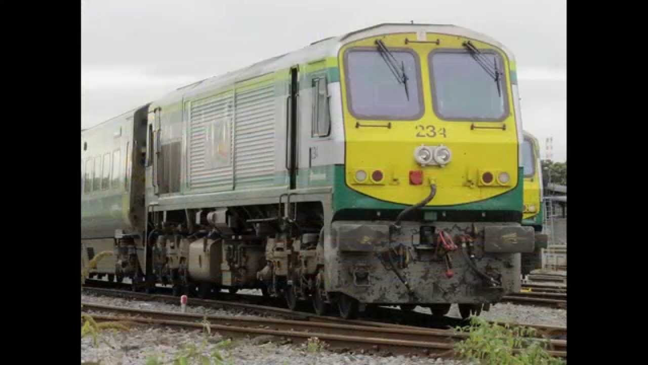 Irish Rail (IE) loco-hauled push-pull Mk4 trains September 2014 - YouTube