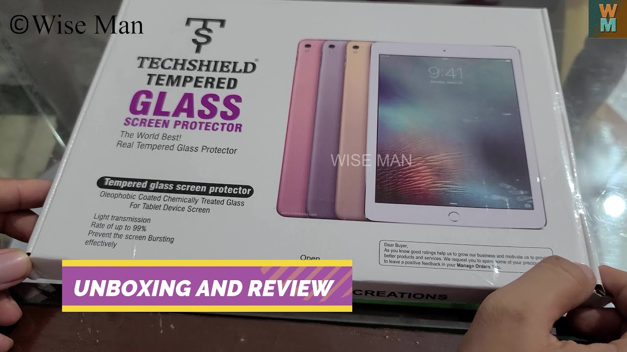 TECHSHIELD TEMPERED GLASS SCREEN PROTECTOR UNBOXING AND REVIEW - YouTube