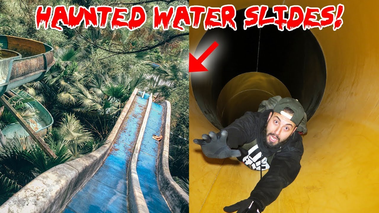 HAUNTED WATER PARK 24 HOUR OVERNIGHT CHALLENGE! * A GHOST LIVES INSIDE ...