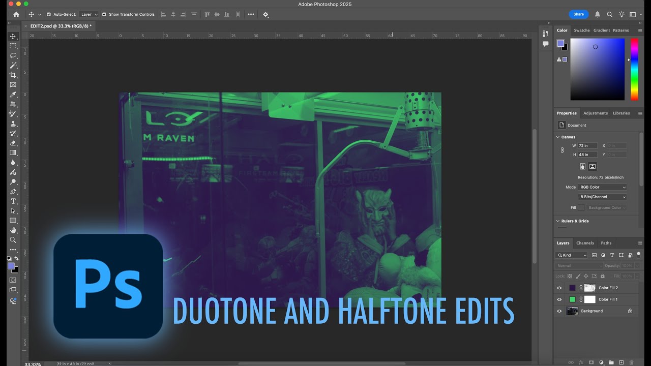 Halftone and Duotones Edit Tutorial - YouTube