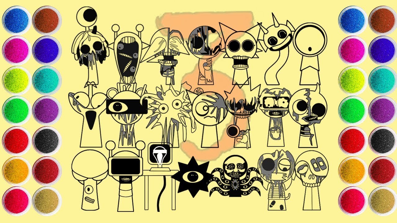 Sprunki Phase 3 Drawing All Characters - Wenda, Simon, Brud, Oren, Gray ...