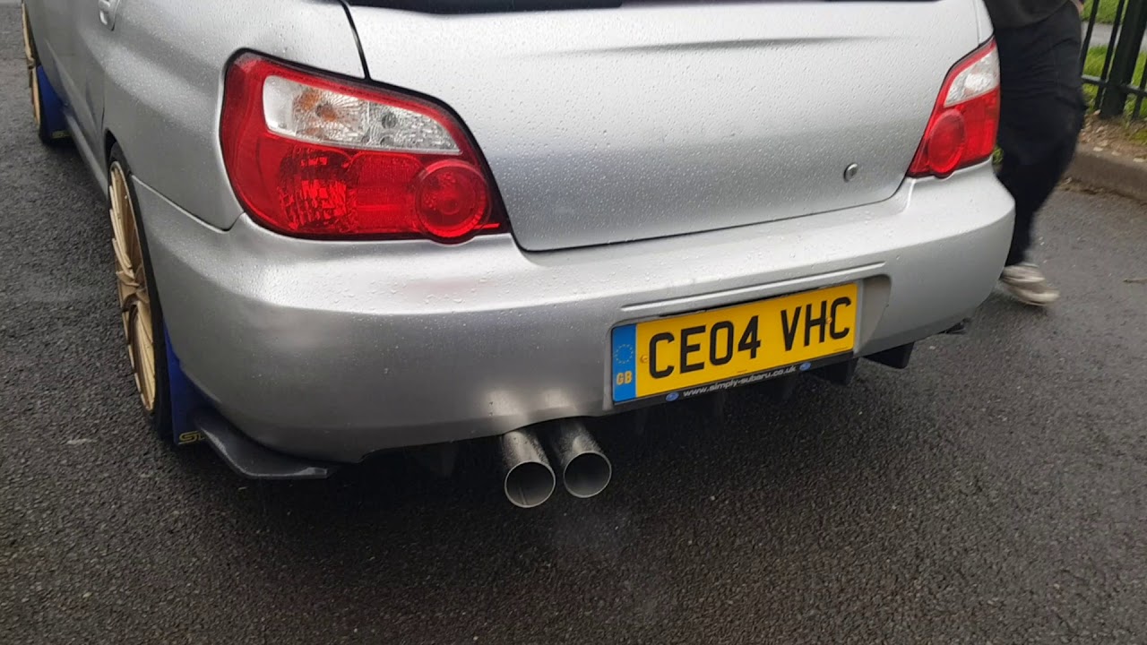 Subaru impreza with japspeed shotgun exhaust - YouTube