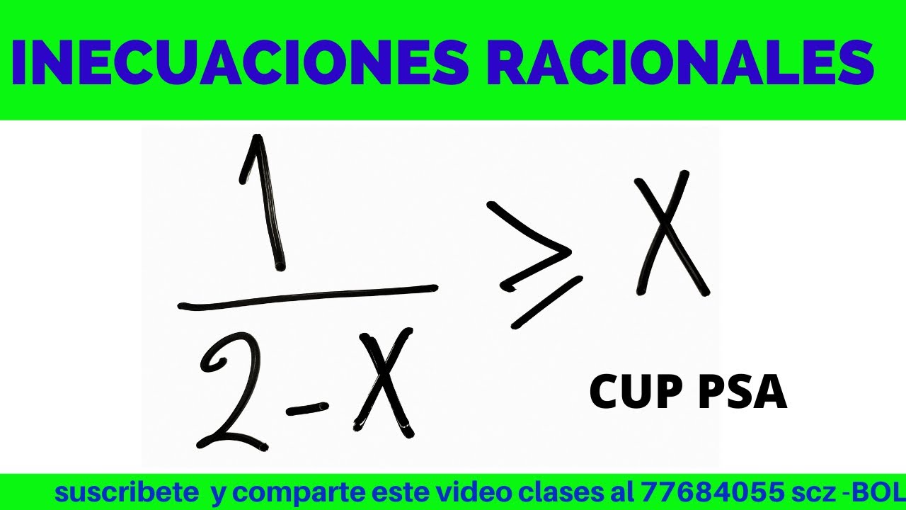 INECUACIONES DE LA PSA UAGRM CON VARIABLE EN EL DENOMINADOR ...