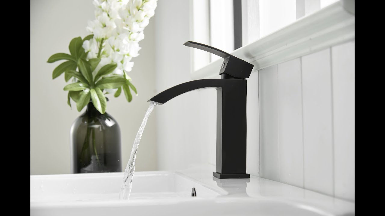 How to install Bathroom Faucet | Waterfall Bathroom Faucet Single Hole ...