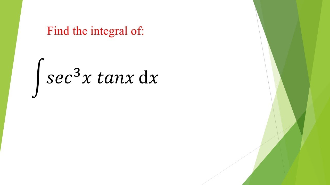 Integration of sec^3x.tanx .BCA maths in hindi Integration chapter ...