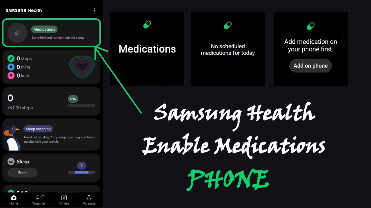 Samsung Health - Enabling Medications Feature on your Phone - YouTube