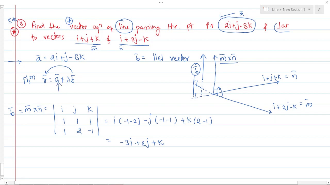 Lect 03: Examples Part 1 |Vector & Cartesian equation of line | Line in ...