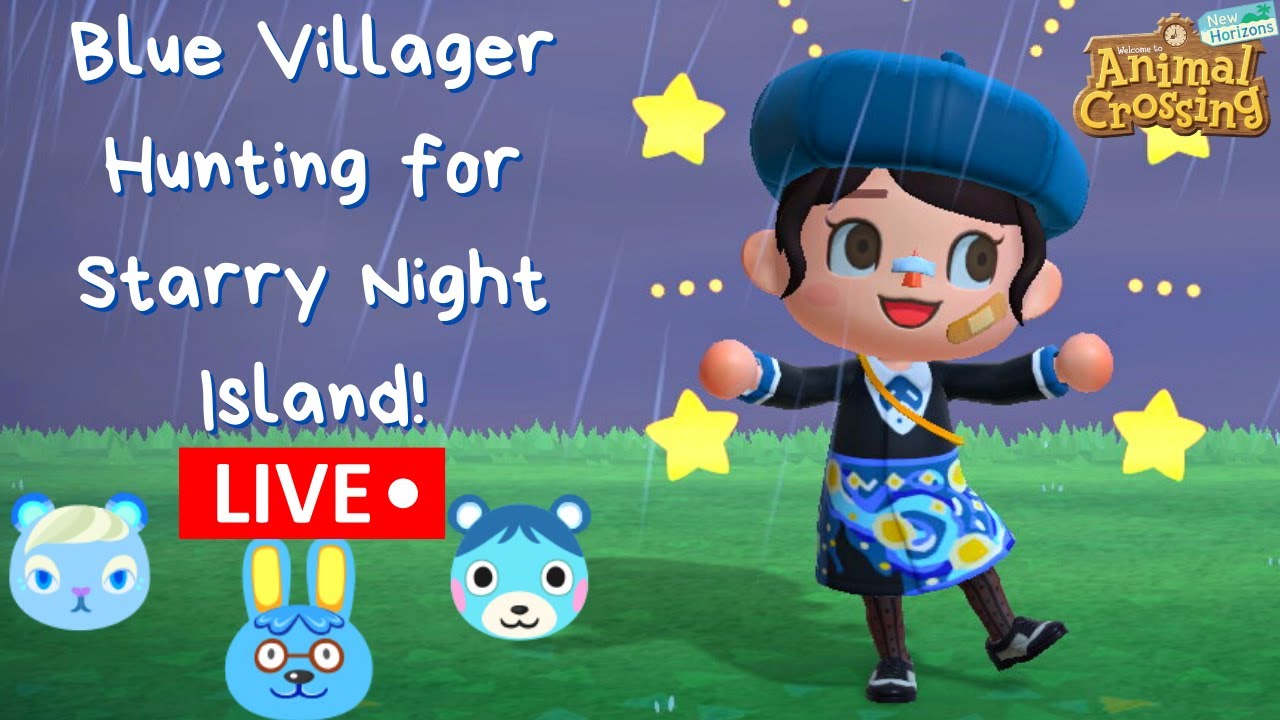 🔴 Blue Villager Hunting for Starry Night Island! | Animal Crossing New ...