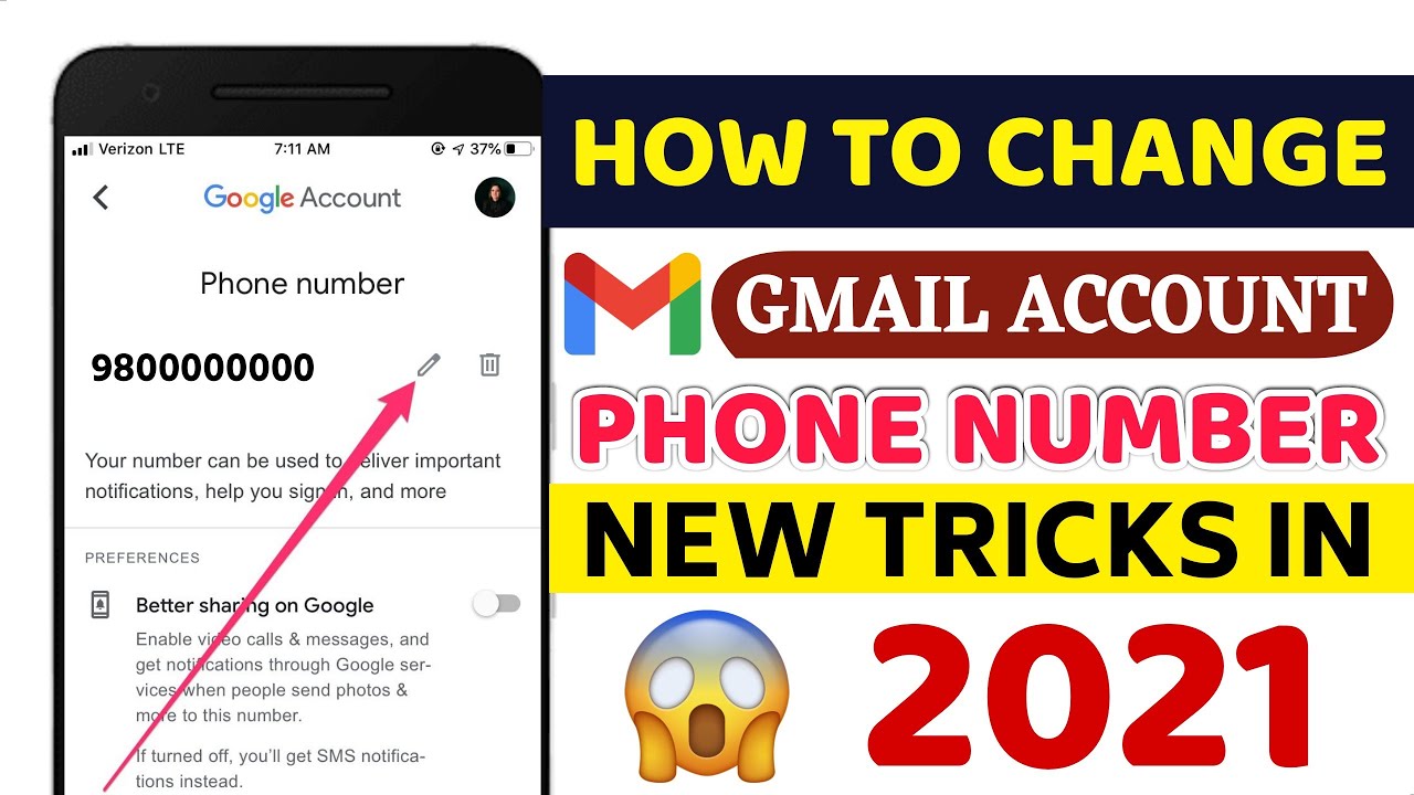 How to Change Gmail Phone Number in Android Mobile| NeW Trick In 2021 ...