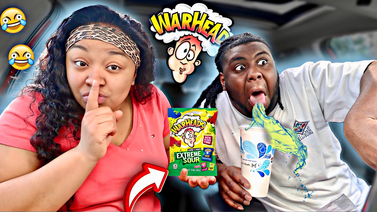 DUMPING WHOLE BAG OF SOUR WARHEADS IN BOYFRIENDS LEMONADE! - YouTube