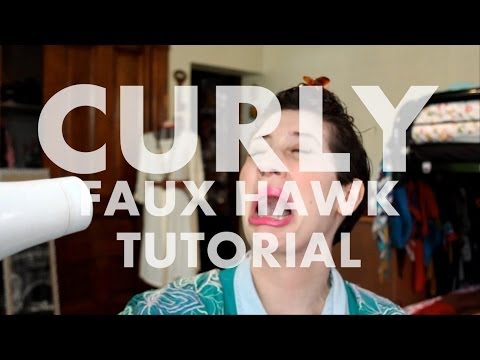 CURLY FAUX-HAWK TUTORIAL - YouTube