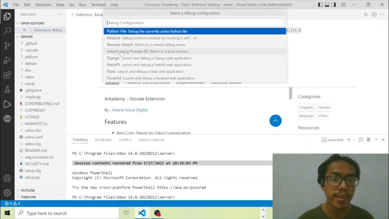 Odoo 14 Tutorial | Tutorial Setup Development Environment Odoo di Visual Studio Code - YouTube