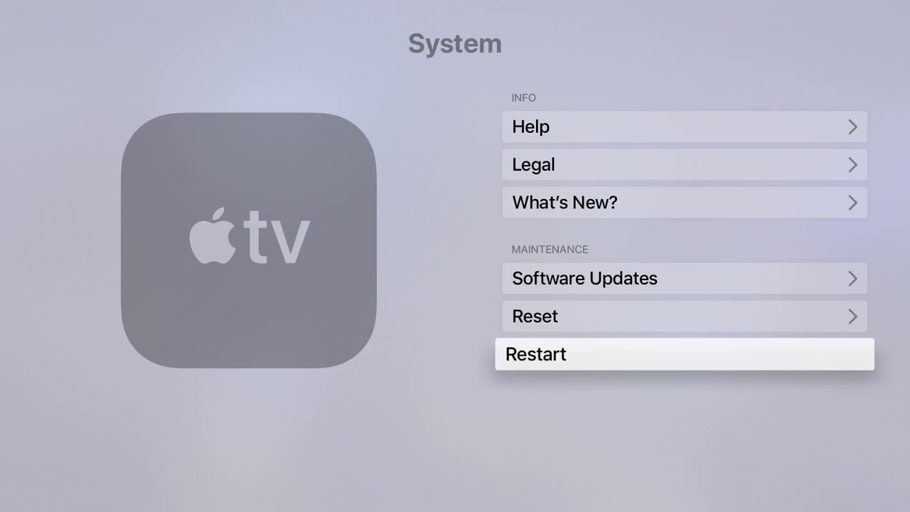 Restart Apple TV How to switch on and off - YouTube