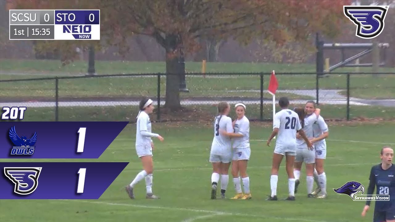 Stonehill Women's Soccer Highlights vs SCSU - YouTube