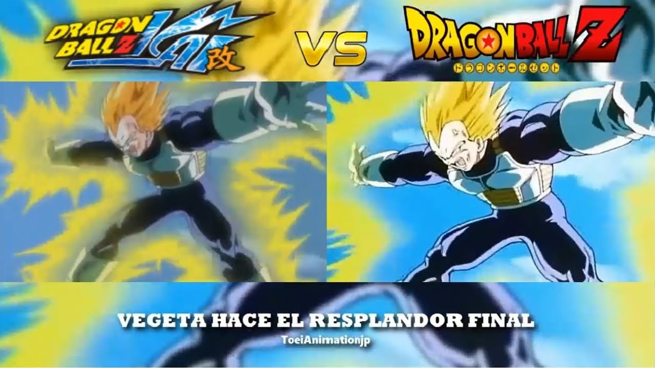 Comparación de Doblaje || Vegeta hace el Resplandor Final contra Cell ...