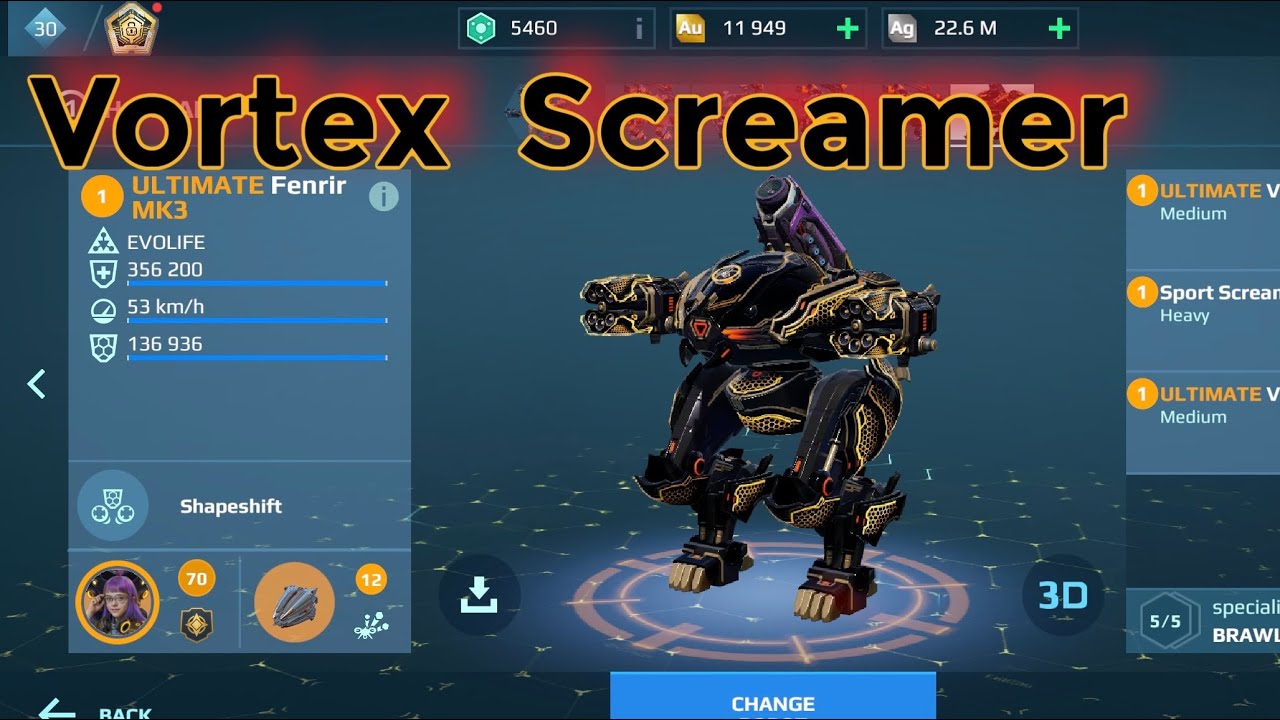 Fenrir Vortex Screamer | War Robots Gameplay - YouTube