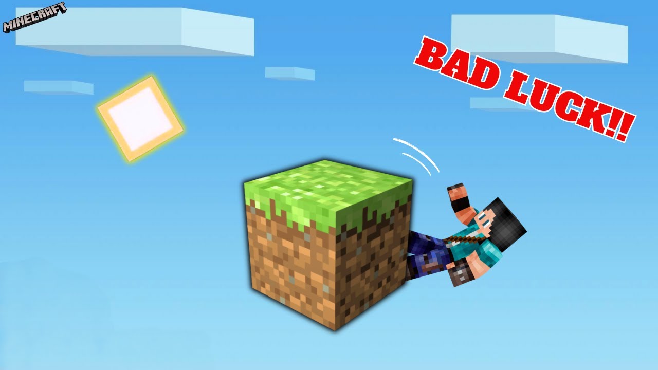 I GOT BAD LUCK IN MINECRAFT ONEBLOCK 😱😱 - YouTube