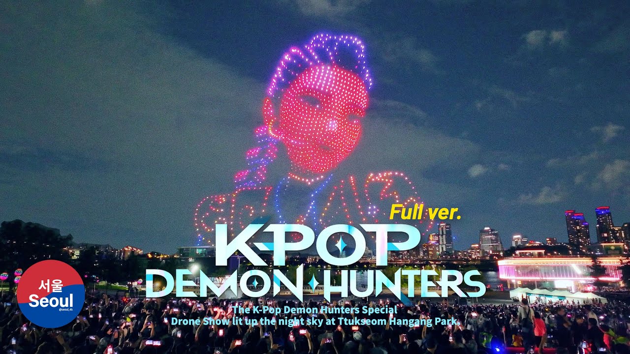 (Full Ver.) K-pop Demon Hunters Special Drone Show at Ttukseom Hangang ...