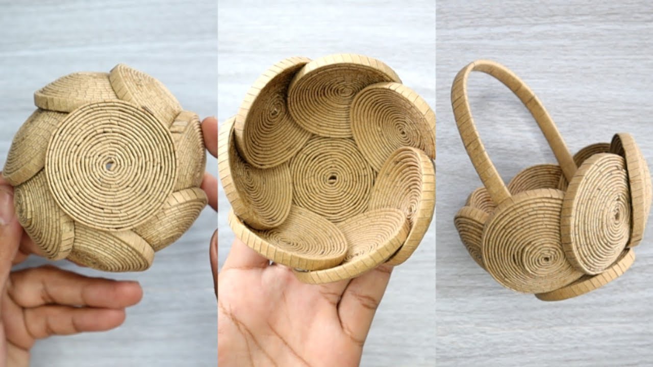 UNIQUE BASKET MADE OF CARDBOARD | DIY Cardboard Recycle | Handmade ...