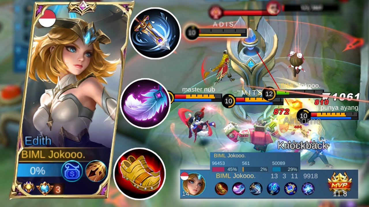 PERFECT BUILD EDITH 🔥 EDITH FULL ATK SPEED SO BROKEN 🔥BUILD TOP 1 GLOBAL EDITH - MLBB - YouTube