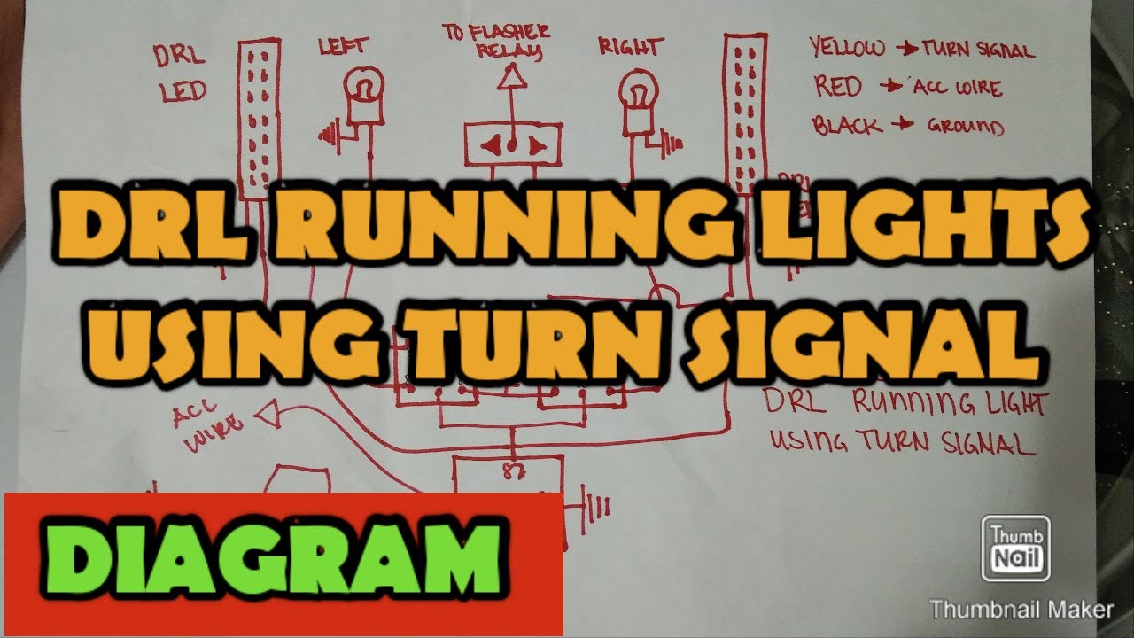 DRL Running light Using turn signal - YouTube