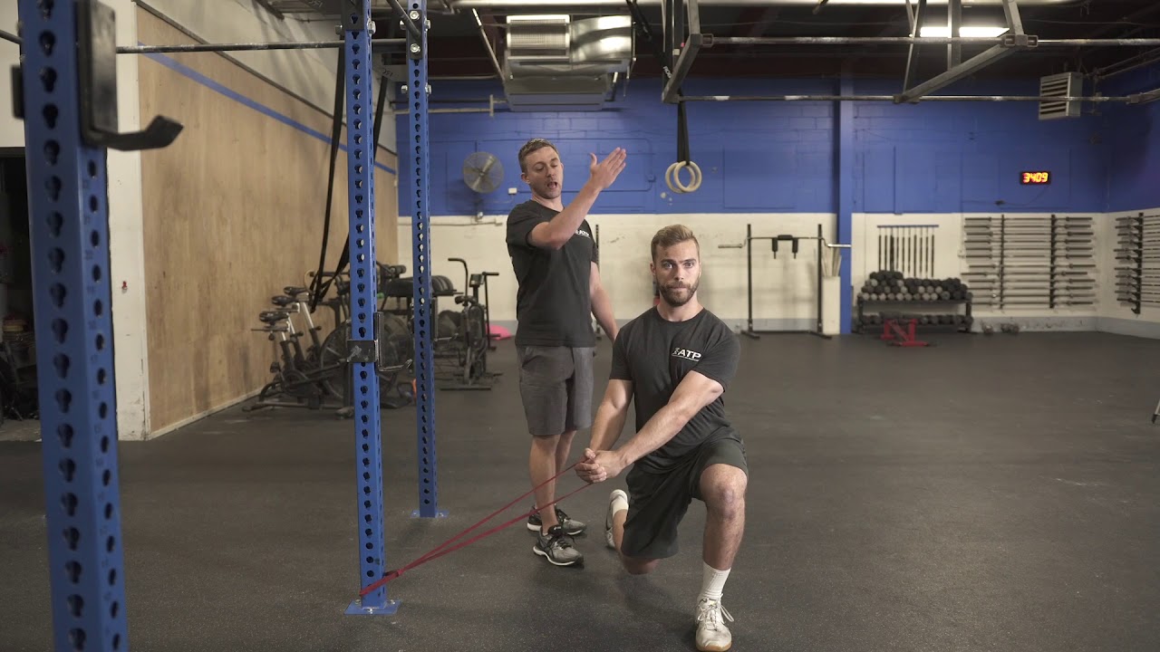 Split Stance Lift with Band - YouTube