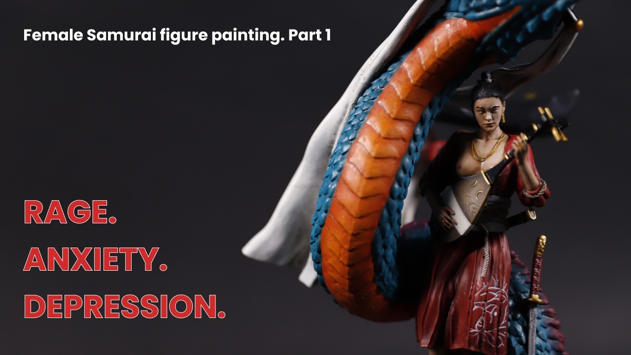 Samurai Miniature Painting Tutorial. STL Woman Warrior Figure Painting ...
