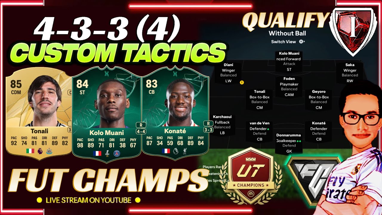 Rank 1 - Fut Champs Live with 433(4) / 4-3-3 (4) Custom Tactics in FC25 ...
