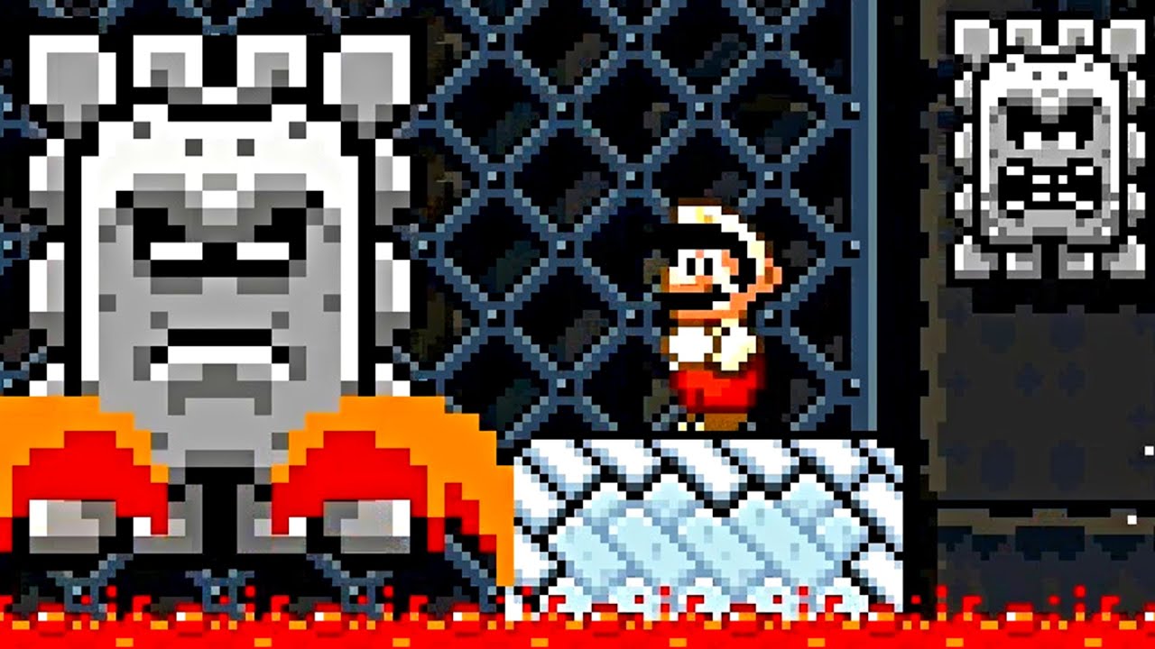 Super Mario Maker 2 🔧 1-C Larry's Thwomp Temple 🔧 GM Fabio - YouTube