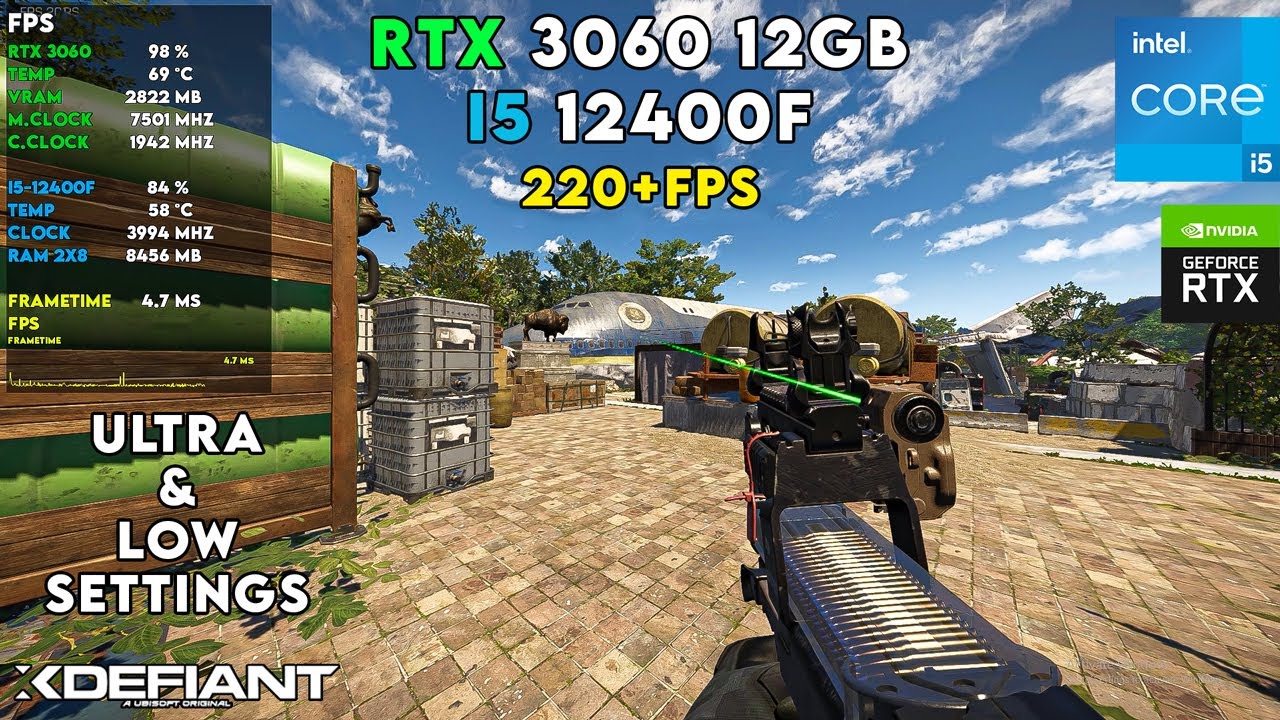 XDefiant 220+ FPS | RTX 3060 12GB + i5 12400F Ultra & Low Settings Test ...