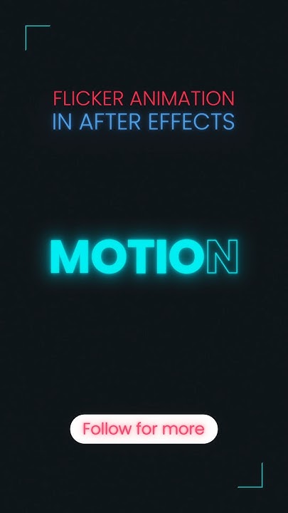 Flicker animation tutorial in After effects! - YouTube