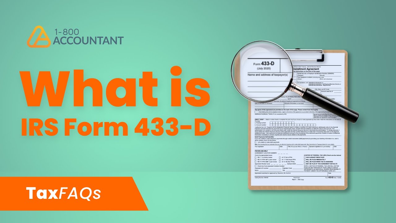What Is Form 433 D TaxFAQs YouTube