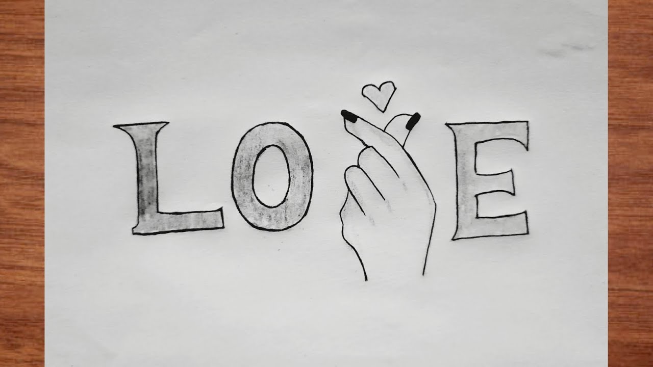 How to draw love pencil sketch | Love drawing Step by step tutorial ...