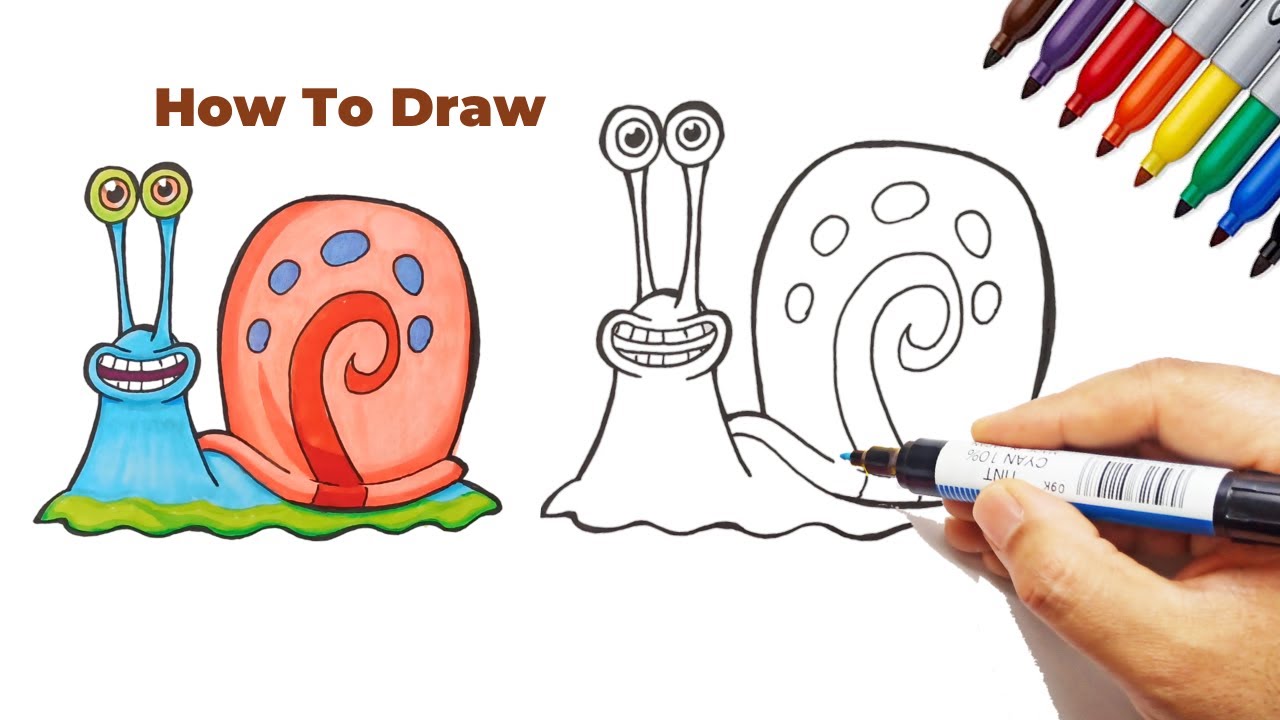 Gary from SpongeBob SquarePants How to Draw Gary the Snail SpongeBob ...