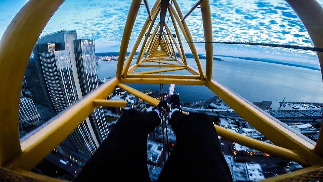 INSANE SUNSET CRANE CLIMB (200m) - YouTube