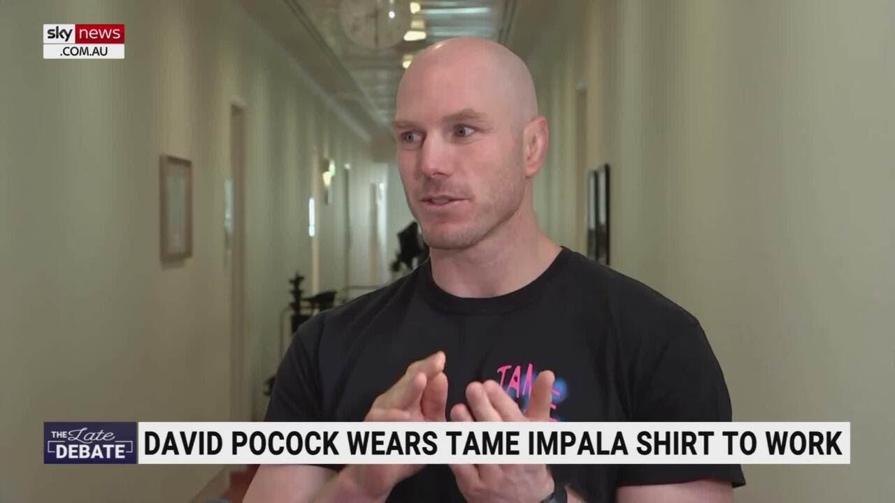 ‘Go buy a suit’: Senator wears Tame Impala shirt to doorstop interview ...