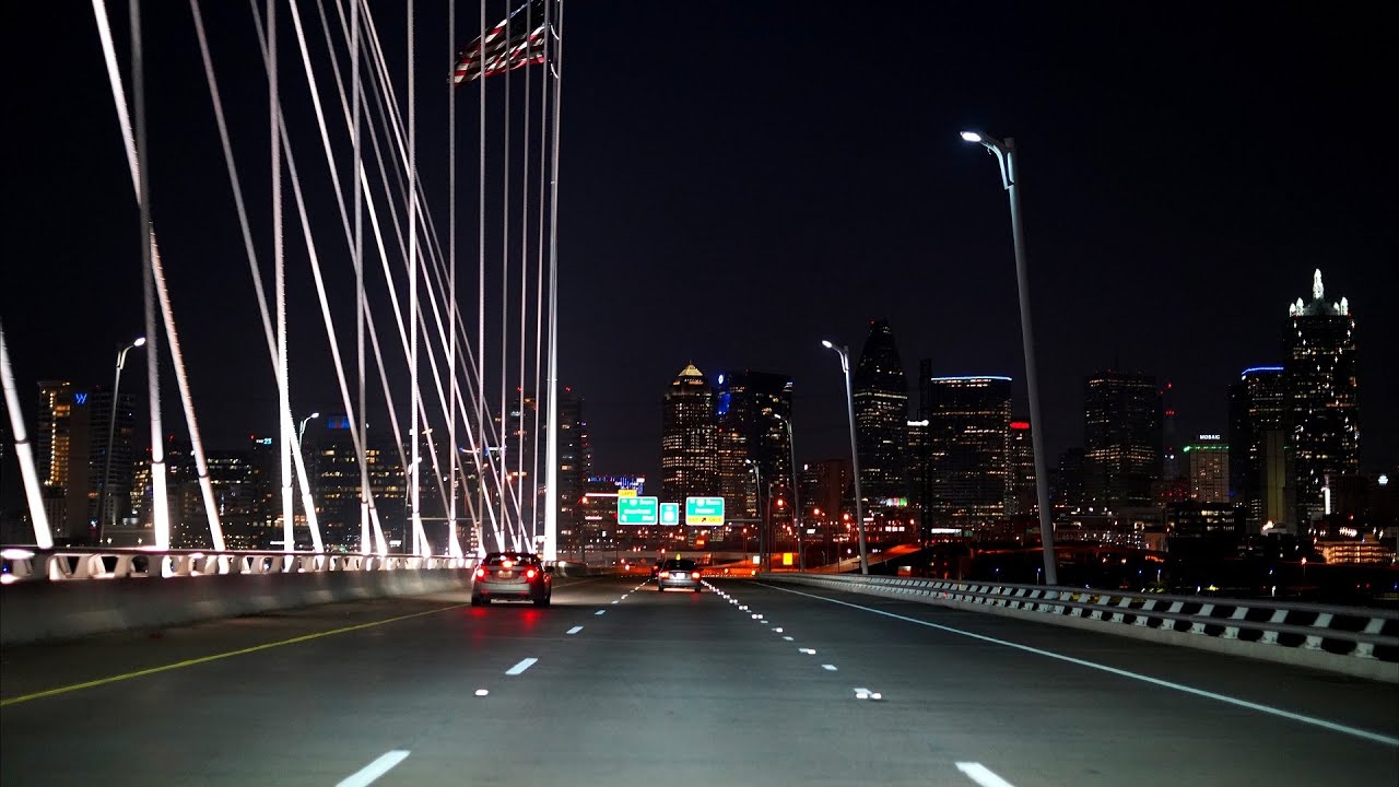 Crossing The Margaret Hunt Hill Bridge At Night in Dallas, Texas - YouTube