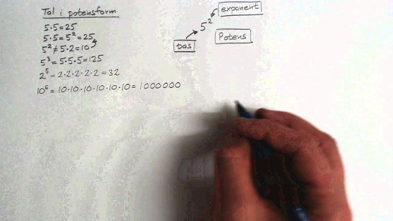 Tal i potensform - YouTube
