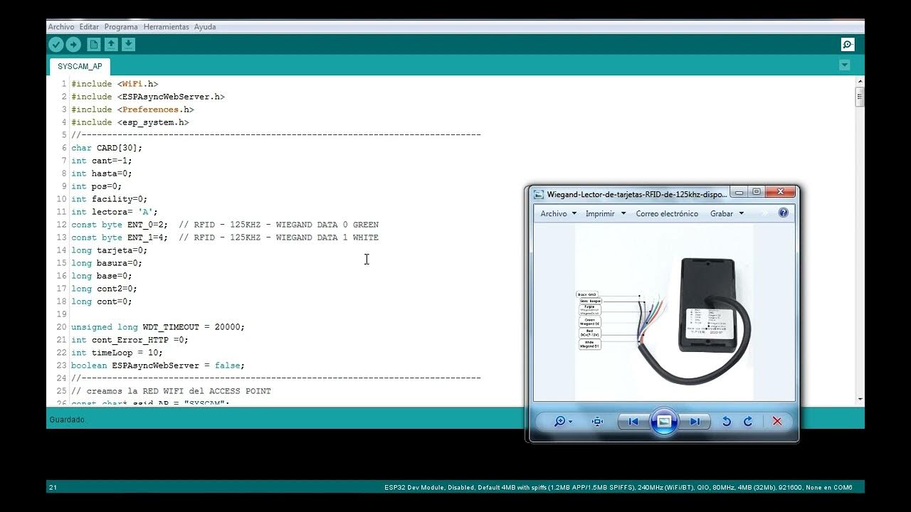 ESP32 WIFI RFID 125KHZ WIEGAND - YouTube